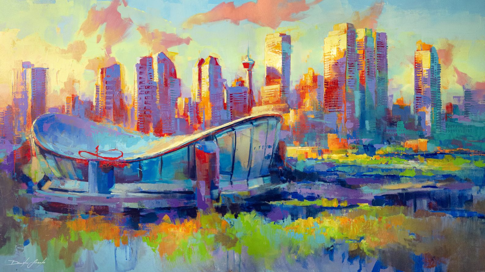 Calgary Wall Art | Saddledome + City Skyline | Dimitri Sirenko ...