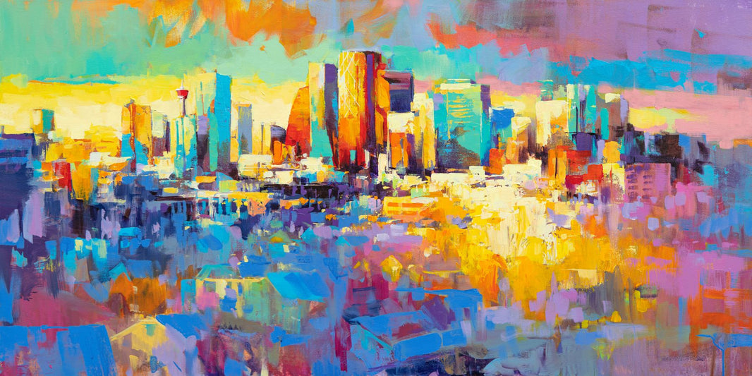 Calgary Skyline Wall Art | Saddledome Prints | Calgary Tower Art ...